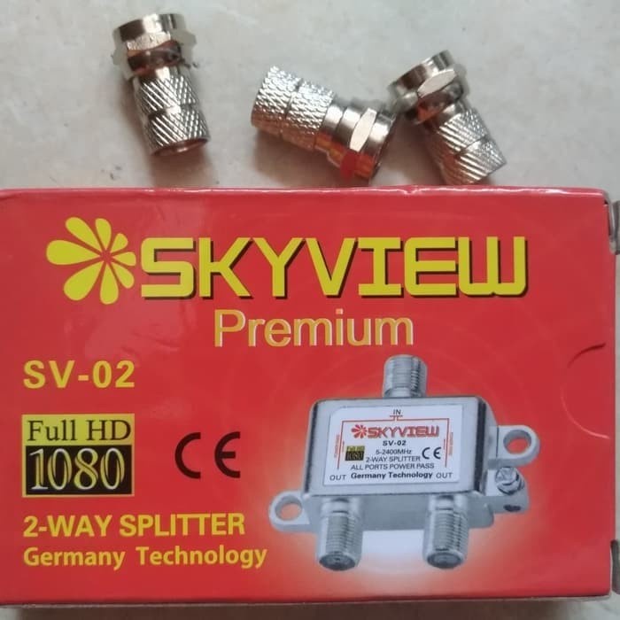 Splitter 2 Way skyview Splitter, 2 tv antenna parallel branch | Shopee ...