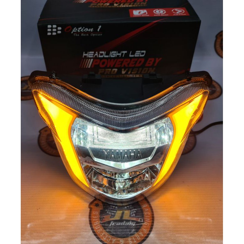 OPTION1 HEADLIGHT LED ASSY WITH PARKLIGHT FOR YAMAHA SNIPER 150 (V1 ...