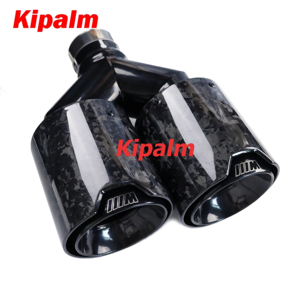 BMW Y Style Dual Forged Carbon Fiber Black M Performance Exhaust Tips ...