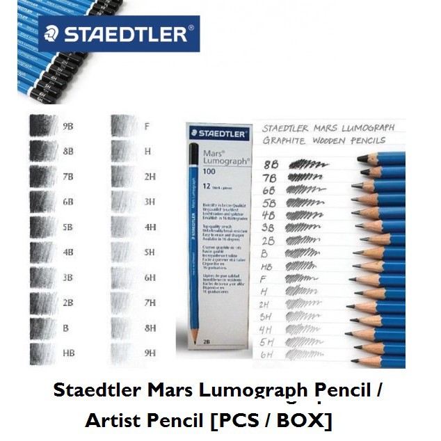 Staedtler Mars Lumograph Pencil / Artist Pencil [PCS / BOX] | Shopee Philippines