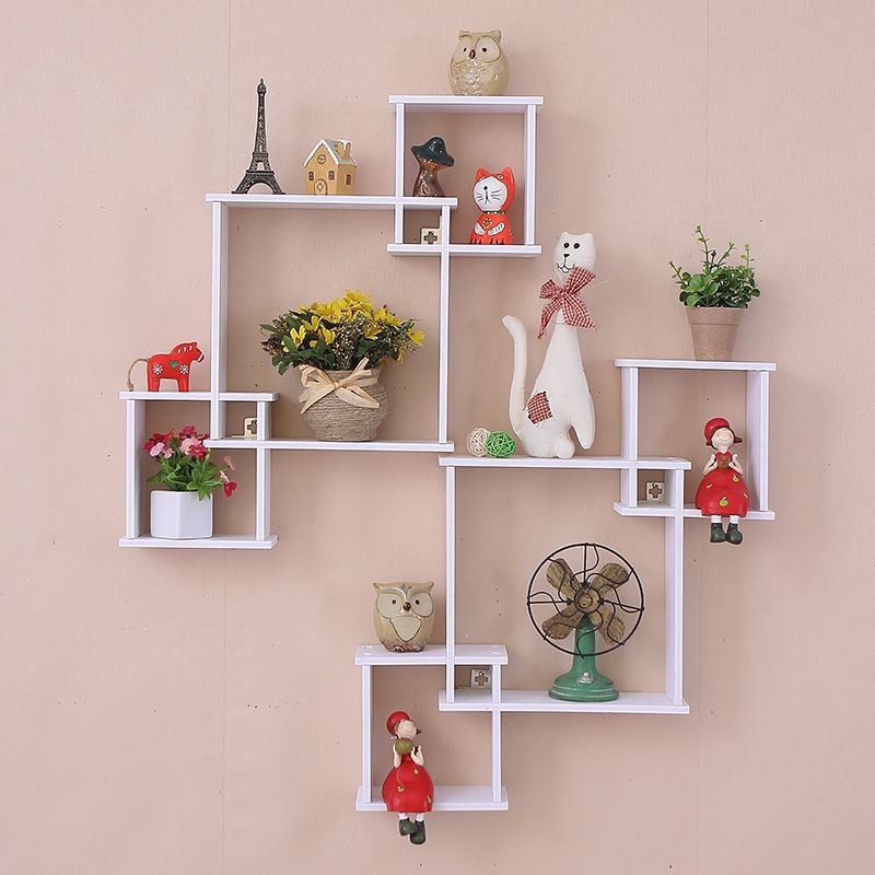 Modern Simple Wall Shelf Multi - Lattice Wall Hanging Decoration ...