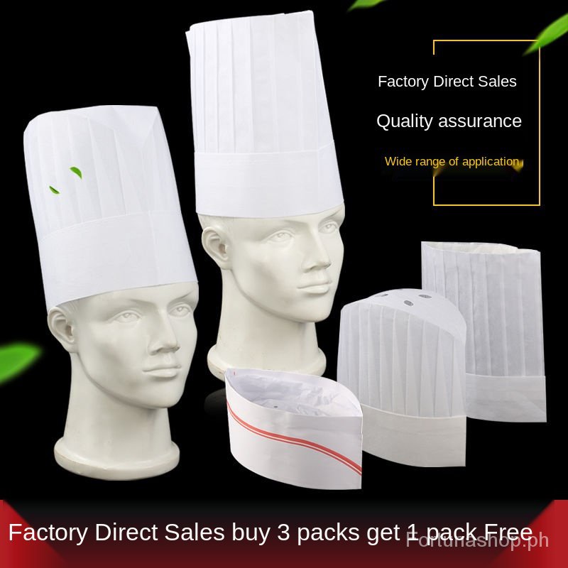 Chef Hat Men's and Women's Disposable Chef Hat Kitchen Hat Non-Woven ...