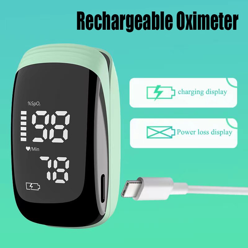 Fingertip Pulse Oximeter USB Rechargeable Adults and Children's Finger ...