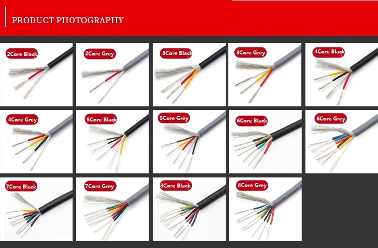 5M UL2547 Signal Shielded Wire Cable 22 24 26 28 30 AWG PVC Insulated 2 ...