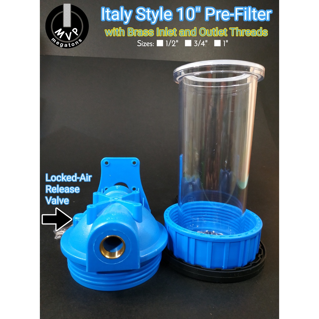 Pre Water Filter ITALY STYLE 10 Inches Single Stage Universal Housing ...