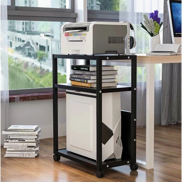 3 Tier Printer Stand Computer CPU Stand Home Office Kitchen Movable ...