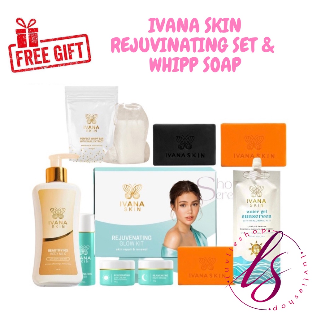 Ivana Skin Rejuvenating Glow Kit Beautifying Body Milk Charcoal Bar