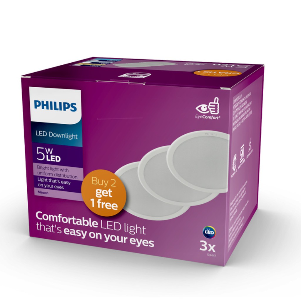 Philips Led Downlight Multipack Meson Package 5 Watt 59447 (5 W 5W ...