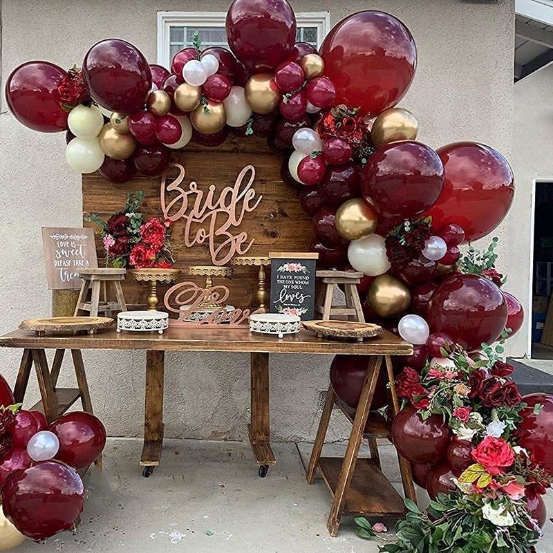 PT45 Burgundy & Maroon Latex Balloons – 5”-18” Sizes for Balloon ...