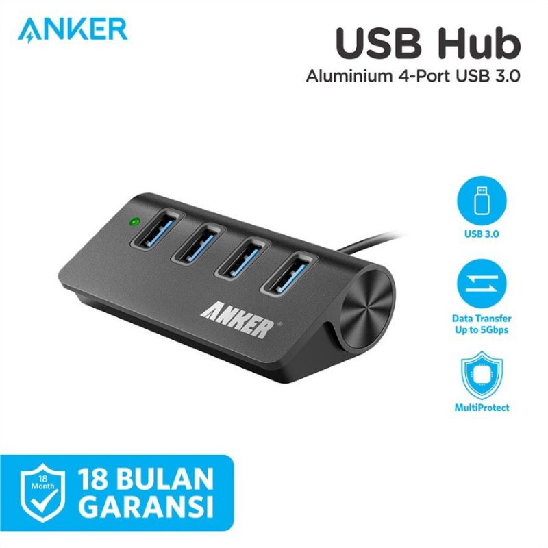 Anker usb hub 4 ports aluminum usb 3.0 Official Anker A7507 | Shopee ...