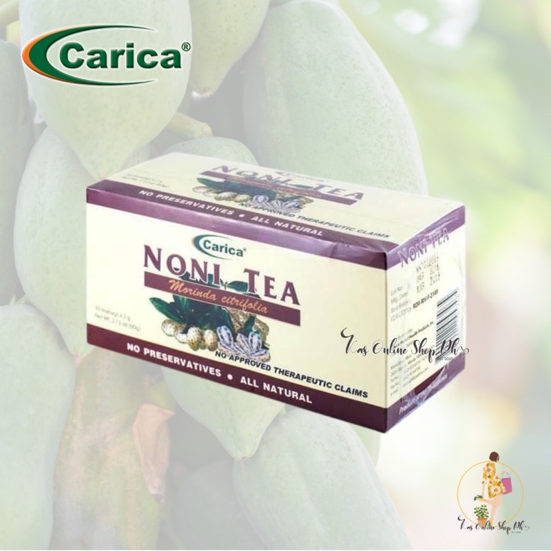 Carica Noni Tea (Morinda citrifolia) - Box of 30 Tea bags (2g per tea ...