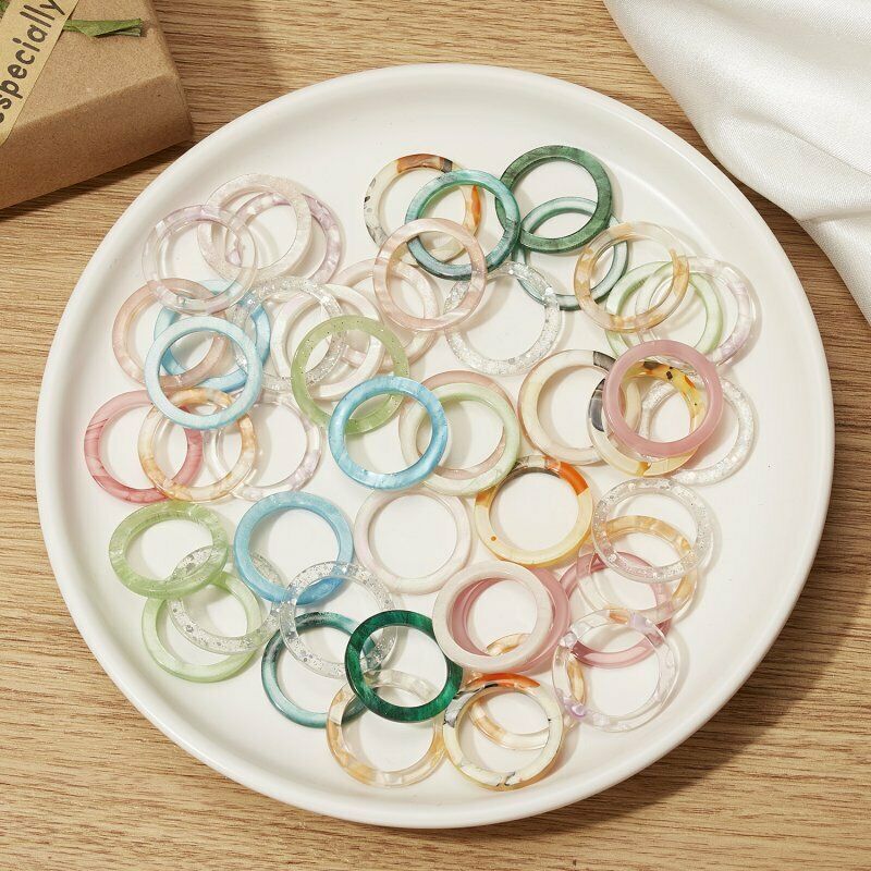 Wholesale 10pcs Set Colorful Resin Rings Sets Acrylic Knuckle Ring Midi ...