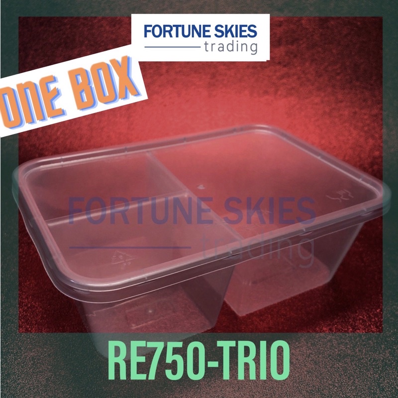 ONE BOX (300 pc) Fas Pack RE750-3 / Trio Microwavable Container ...