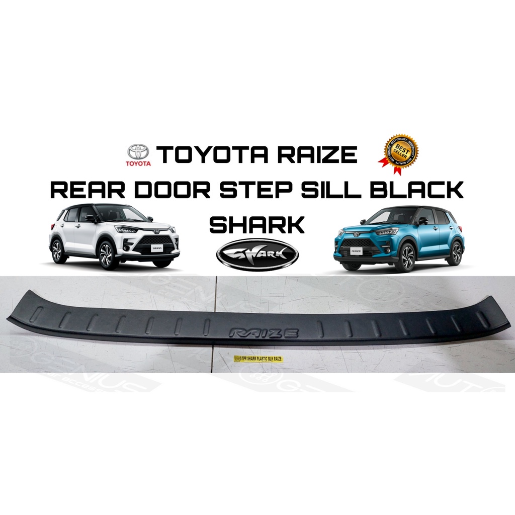 Toyota Raize 2022 Rear Door Bumper Step Sill Guard Black SHARK BRAND ...