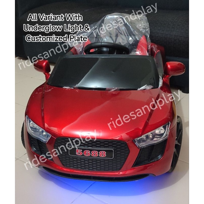 Mini Audi Rechargeable Car For Kids (Underglow Light/Bluetooth/Swing ...