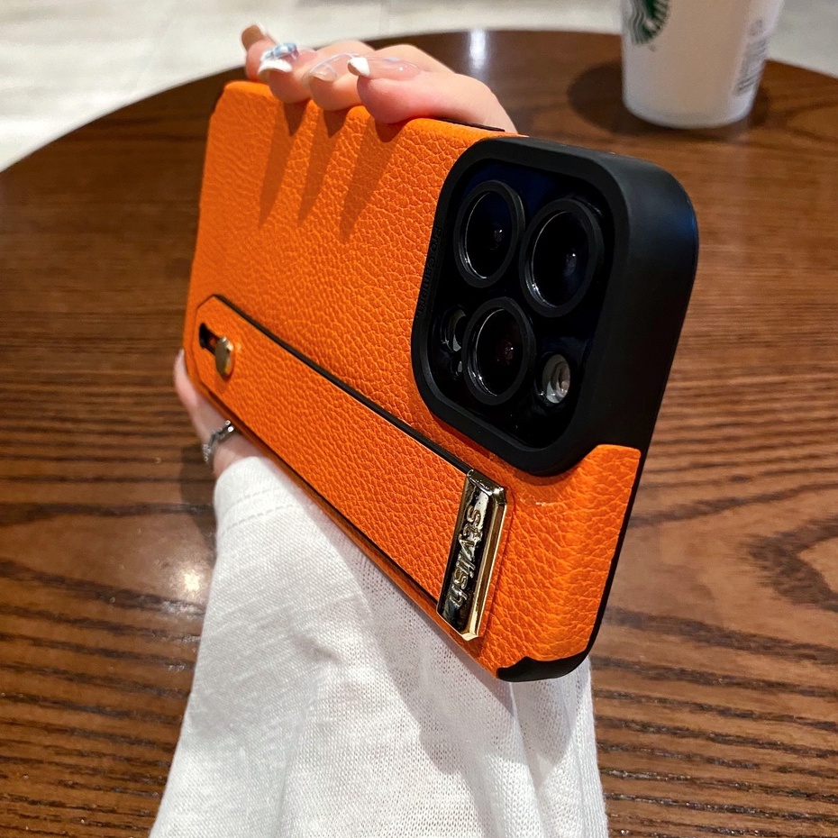 High-end Leather Wristband Phone Holder Case For iPhone 17 16 15 14 13 ...