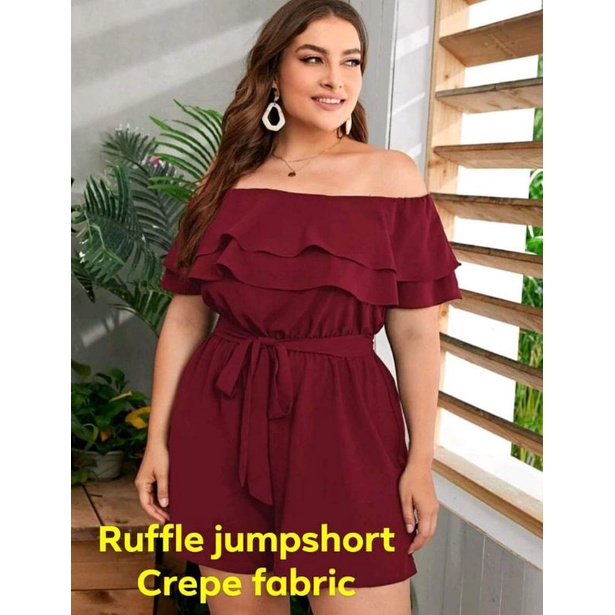 WOMENS RUFFLE JUMPSHORT PLUS SIZE (2XL-6xL) | Shopee Philippines