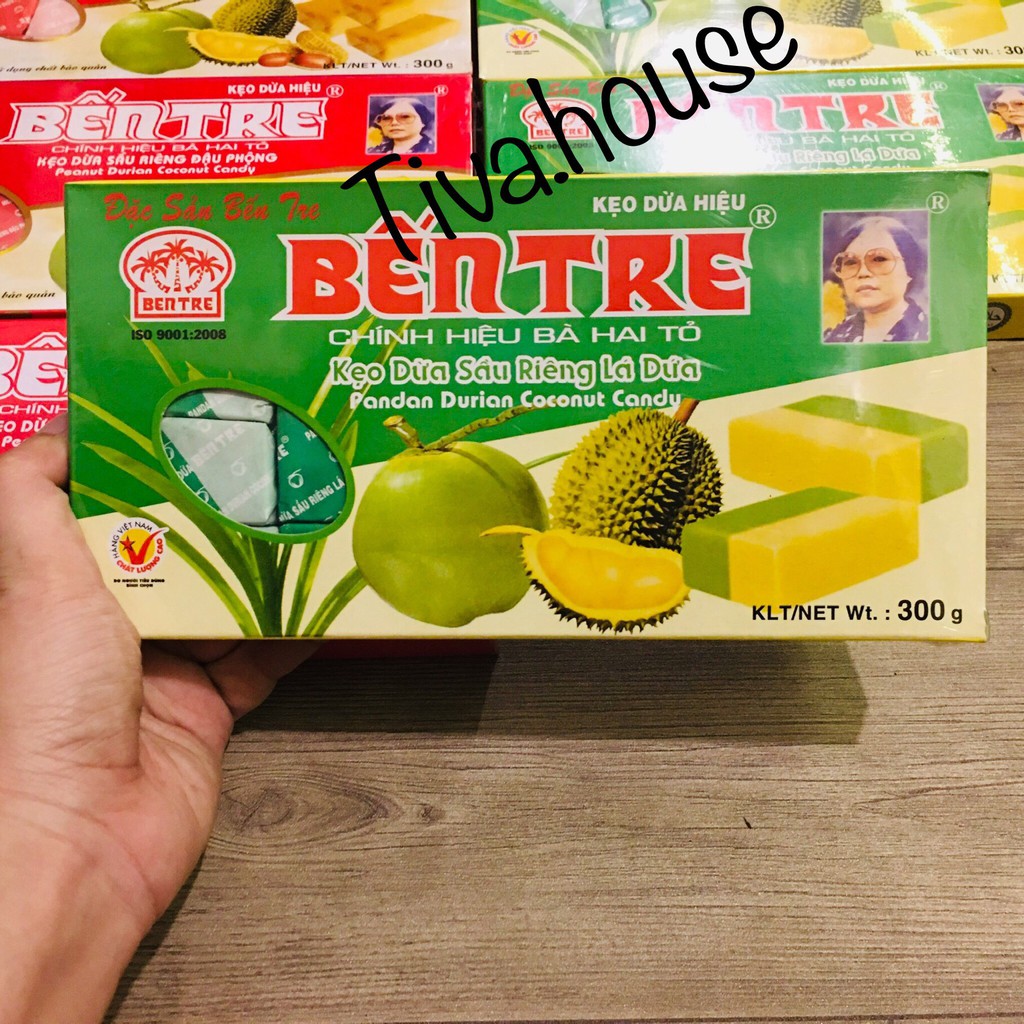 Ben Tre coconut candy coconut durian pandan flavor 300g Piece specialty ...