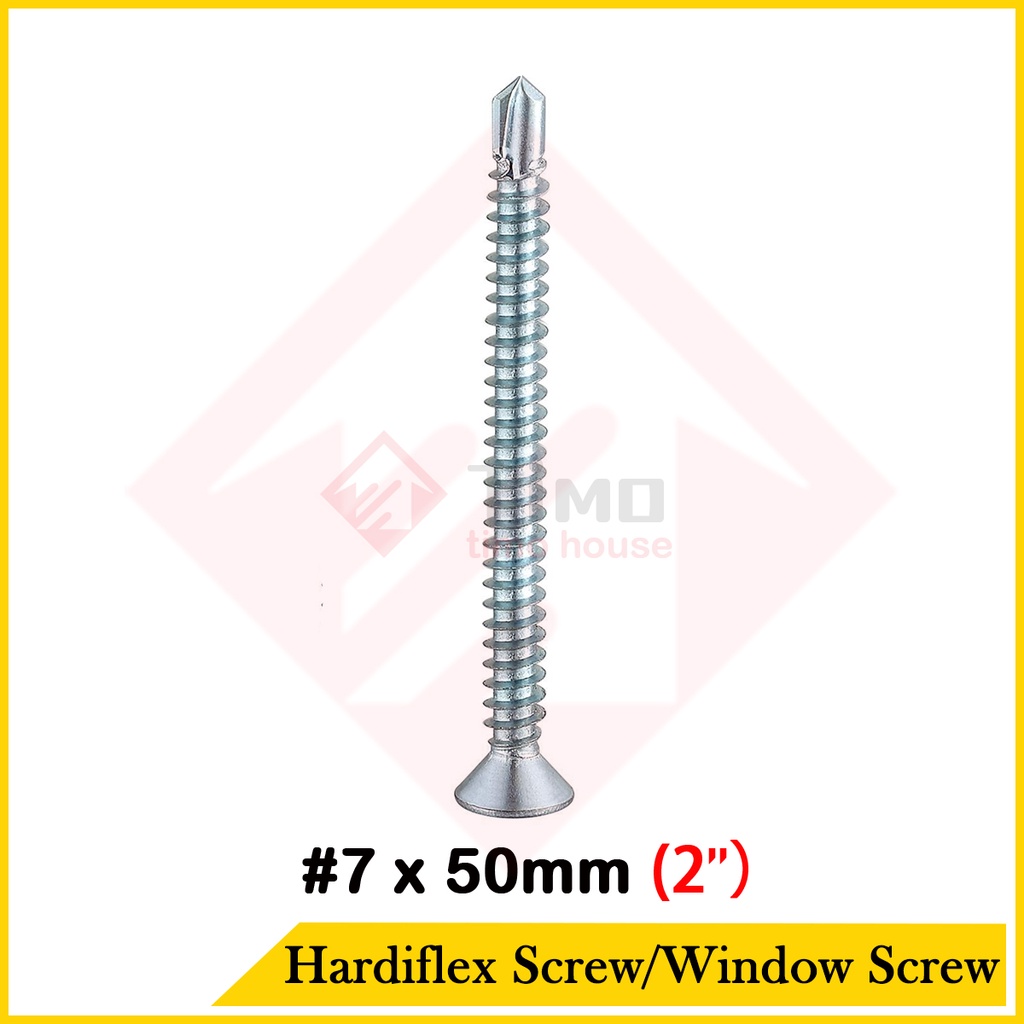 (500pcs) Hardiflex Screw Window Screw Flat Screw Flat Head Pan Head ...