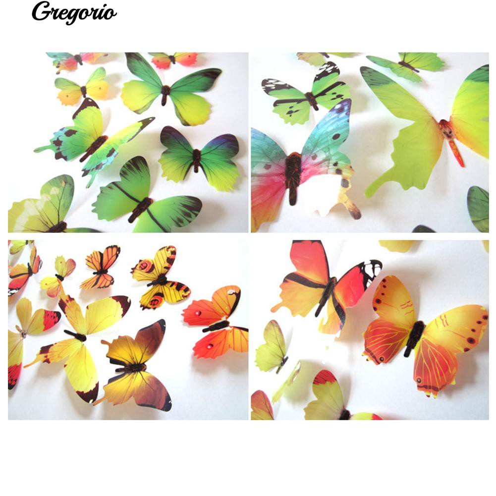COD!Gregorio 3D Gradient Butterfly Wall Stickers Wings Foldable Decal ...