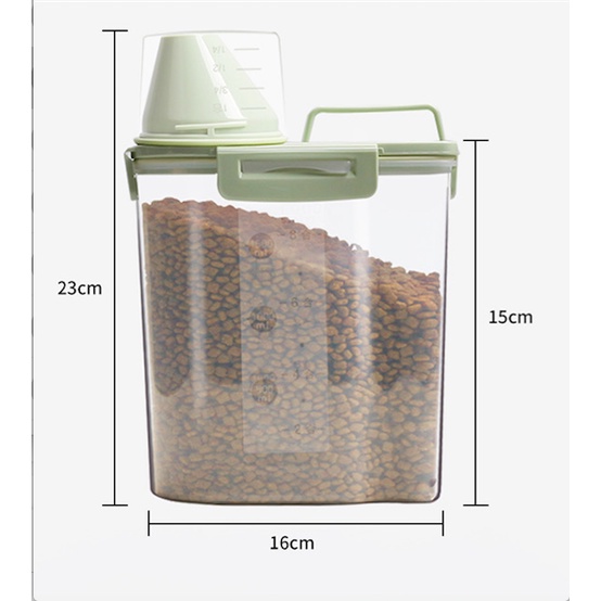 Pet Dog Food Air Tight Container with Measuring Cup Pet Cat Storage Pet Food Container Airtight ...