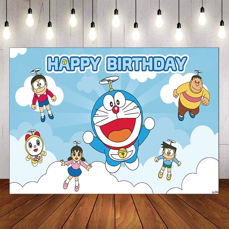 Doraemon Backdrops Cartoon For Children Birthday Party Photography ...