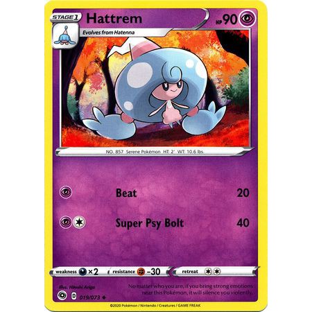 ** Hattrem / 019/073 / Uncommon / Champion's Path Pokemon Trading Card ...