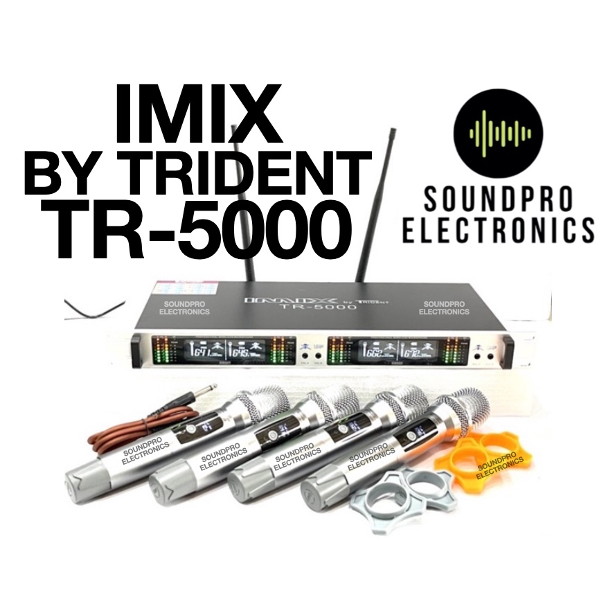 IMIX byTRIDENT TR-5000 4in1 UHF HANDHELD Wireless Microphone System ...