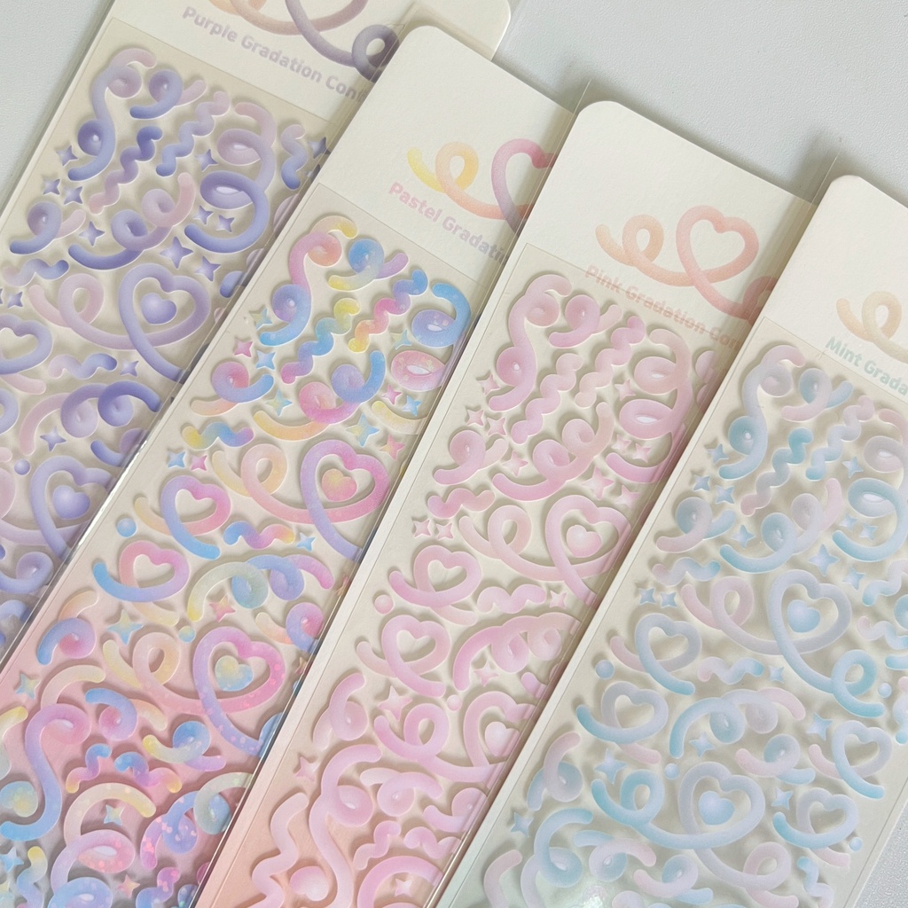 GaLiCiCi Sticker Korean Ins Ribbon Laser Sticker/gradient Love Ribbon ...