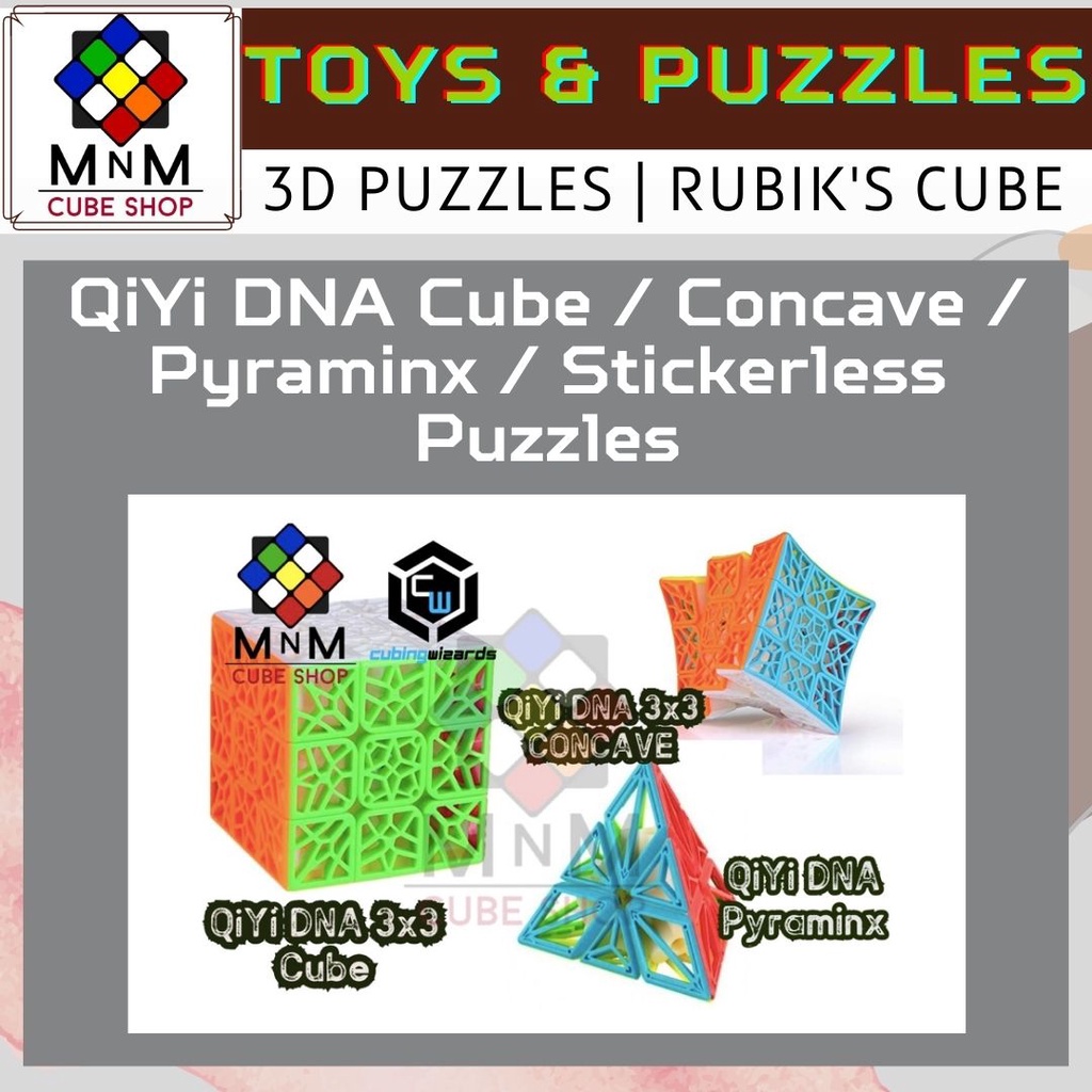 QiYi DNA Cube / Concave / Pyraminx / Stickerless puzzles | Shopee ...