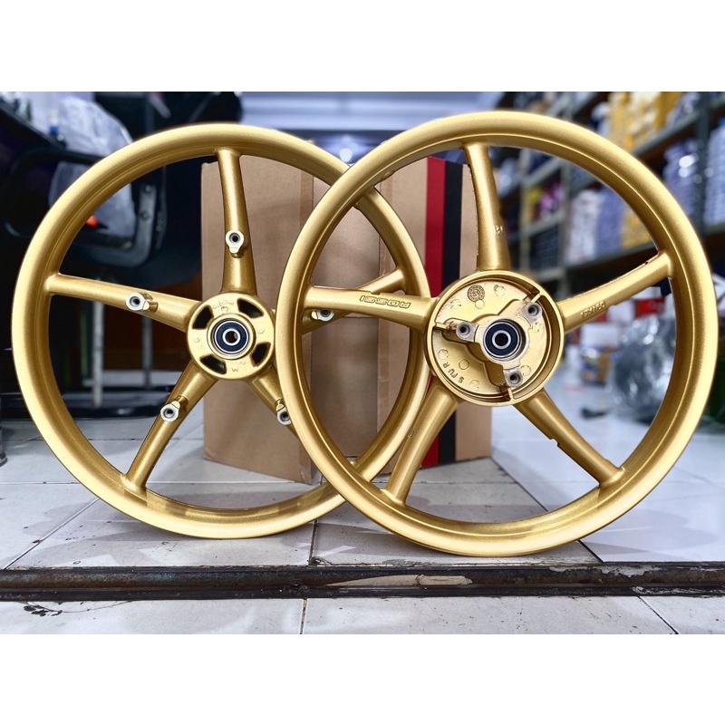 Rossi Cross 5 Slanted Rims Sanca Satria Jupiter MX King DD Gold White ...