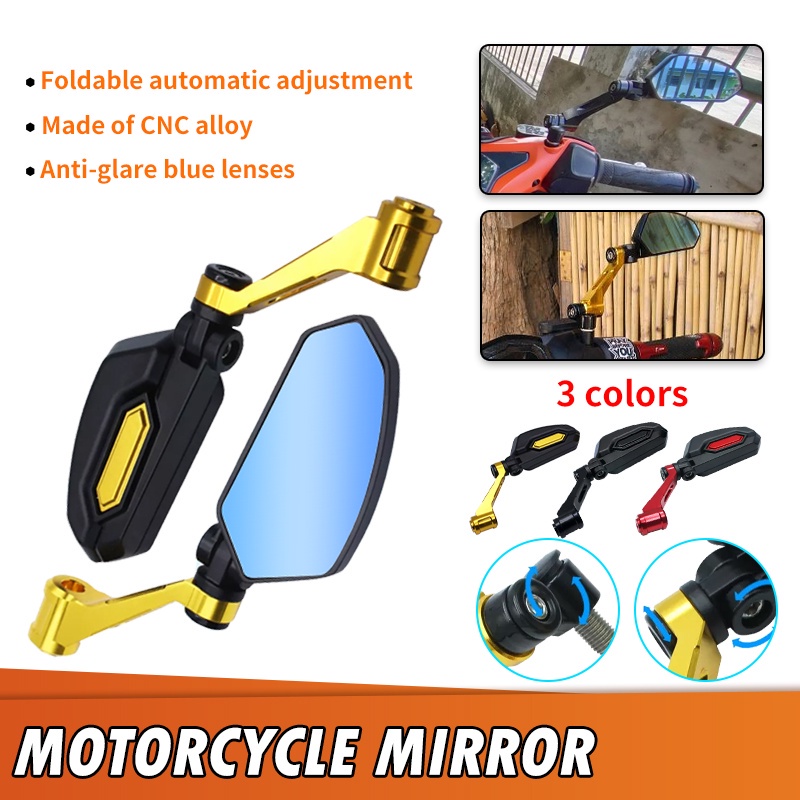 Motorcycle TRACKTION Folding Side View Mirror CNC Alloy Universal Made ...