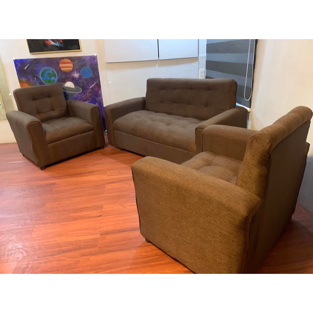 AMBASSADOR SOFA SET BROWN FABRIC free delivery ncr | Shopee Philippines
