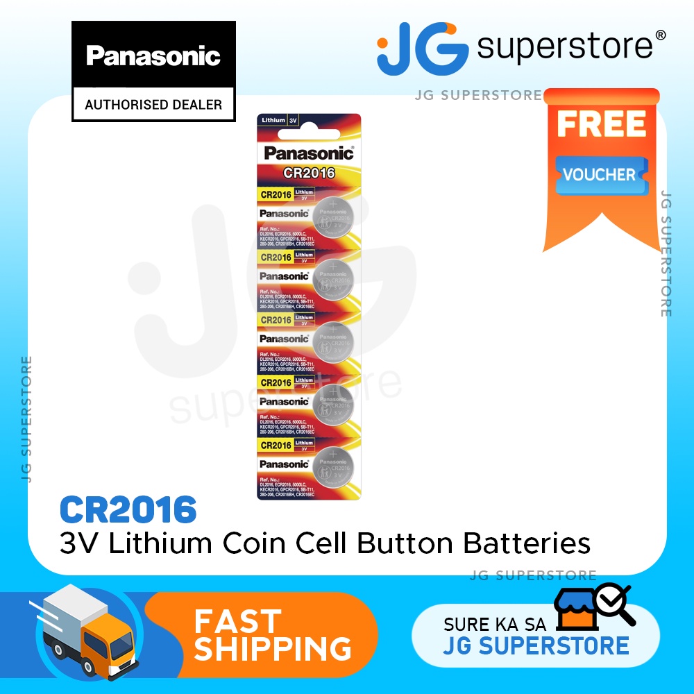 Panasonic CR2016 ECR2016 2016 Lithium Coin Cell Button Battery 3V (PACK ...