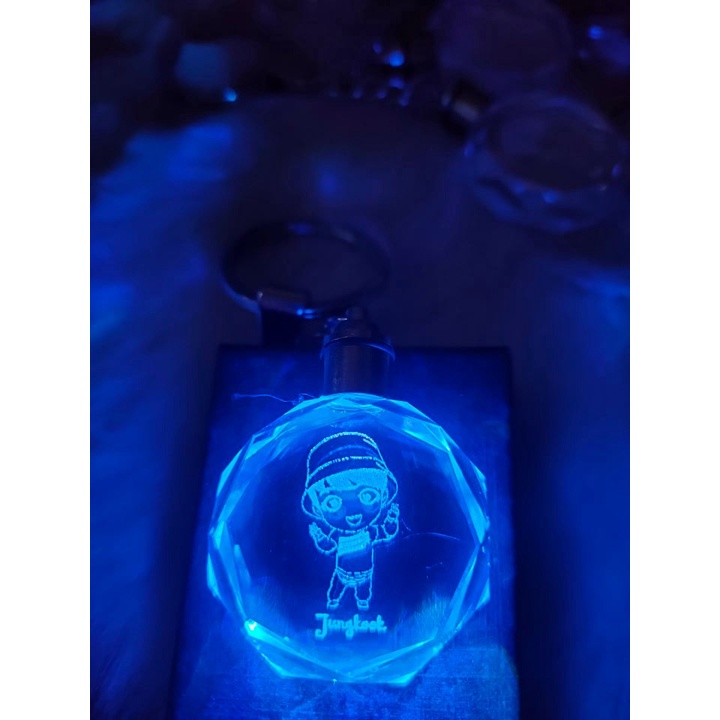 LED Crystal Keychain BINI BTS Tinytan Blackpink SB19 AOT Avengers Panda ...