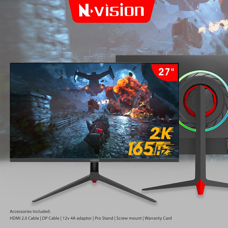 NVISION MONITOR QD27TNS 27 INCH MONITOR 75HZ GAMING MONITOR pc MONITOR ...