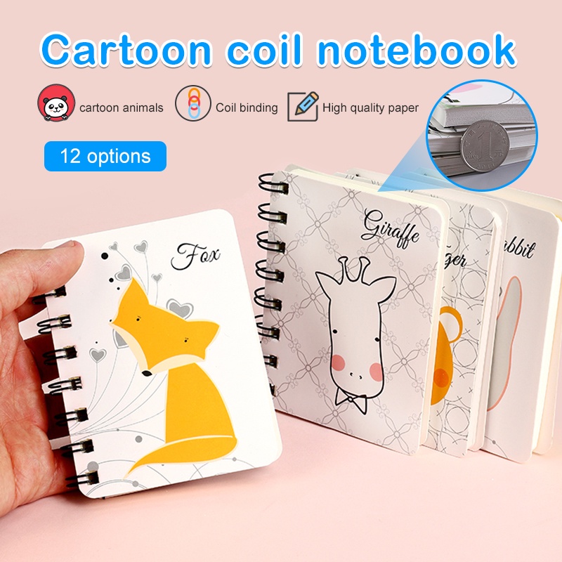 Cartoon Notebook Portable Coil Notepad Student Notebook 80 sheets ...