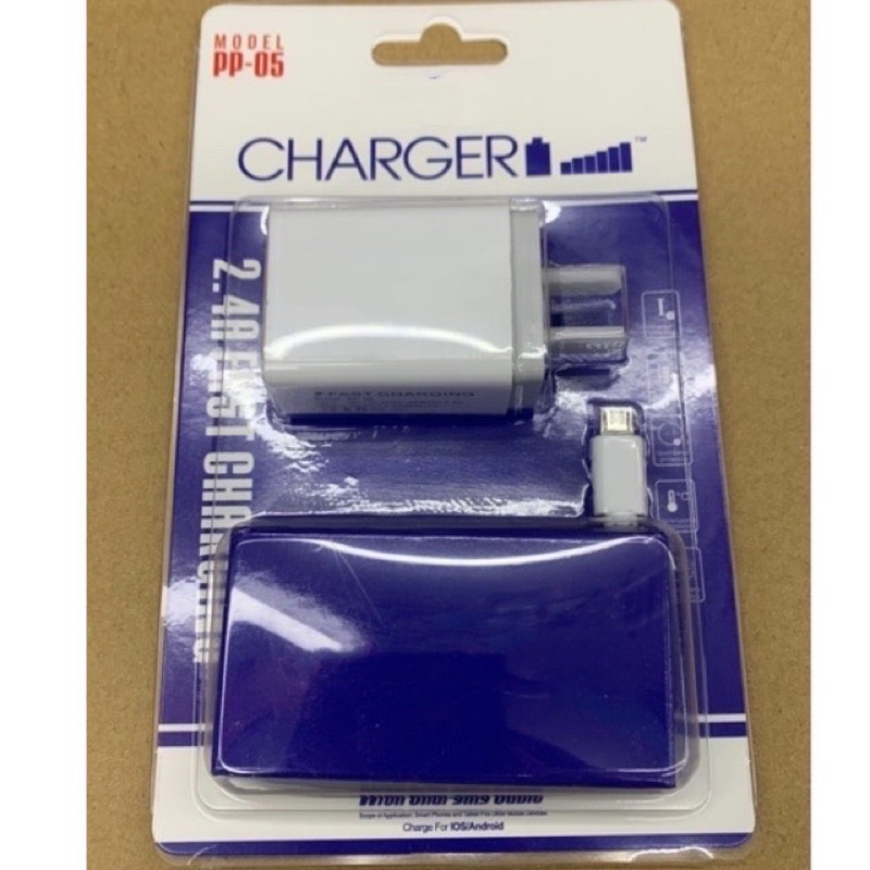 Universal PP05 Travel Charger fast charging micro usb cable w/doul USB adapter Good Quality ...