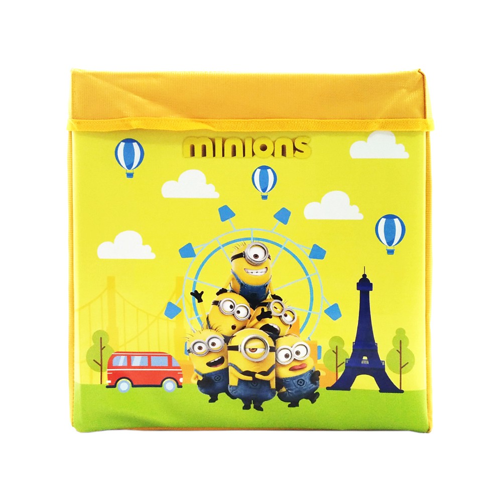 Yellow Minion Plywood Toy Box Foldable Storage Character Toy Box ...