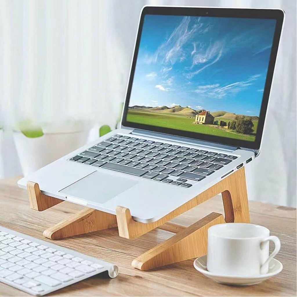 Laptop Stand for 10-15inches Wooden Bracket Folding Portable Macbook ...