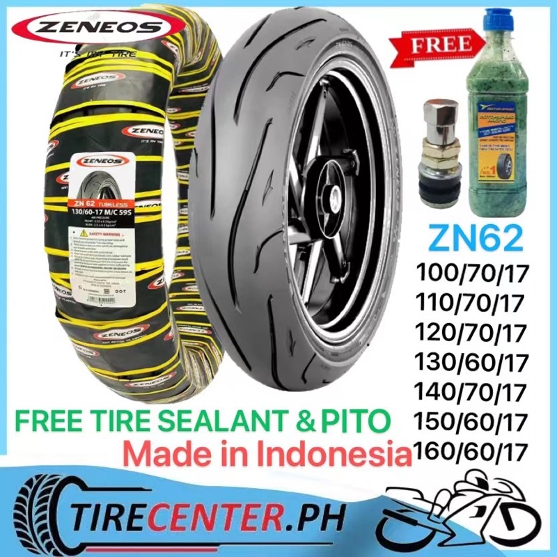 ZENEOS ZN62 MOTORCYCLE FREE TIRE SEALANT & PITO TIRE GULONG TUBELESS ...