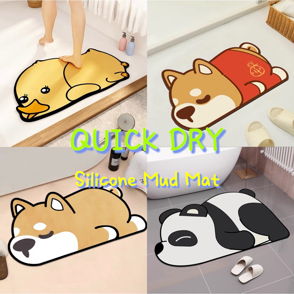Animal Bath Mat Silicone Mud Mat Water Absorption Quick Dry Doormat ...