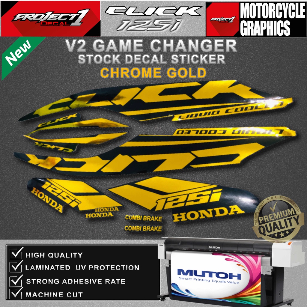 Honda click 125 game changer V2 stock decals 2021 released | Shopee ...