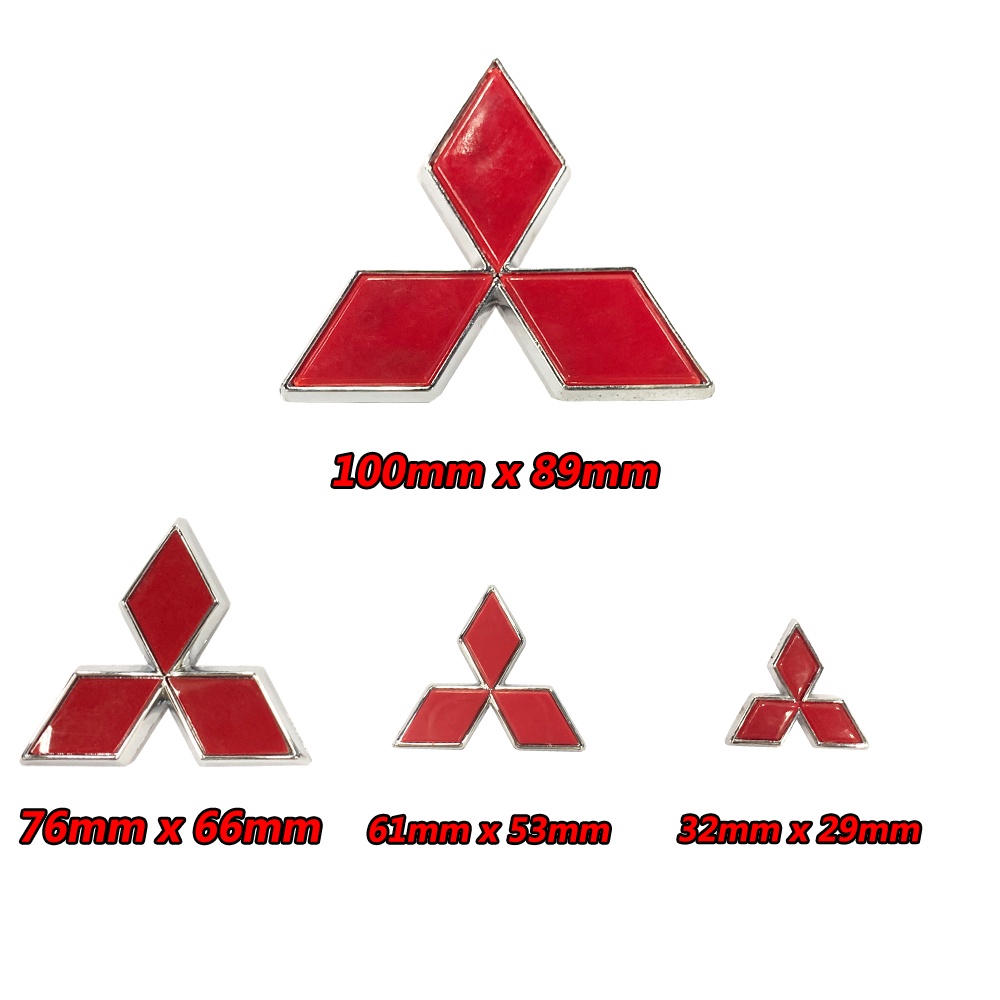1 x ABS MITSUBISHI Front Rear Trunk Lid Logo Emblem Badge Sticker Decal ...