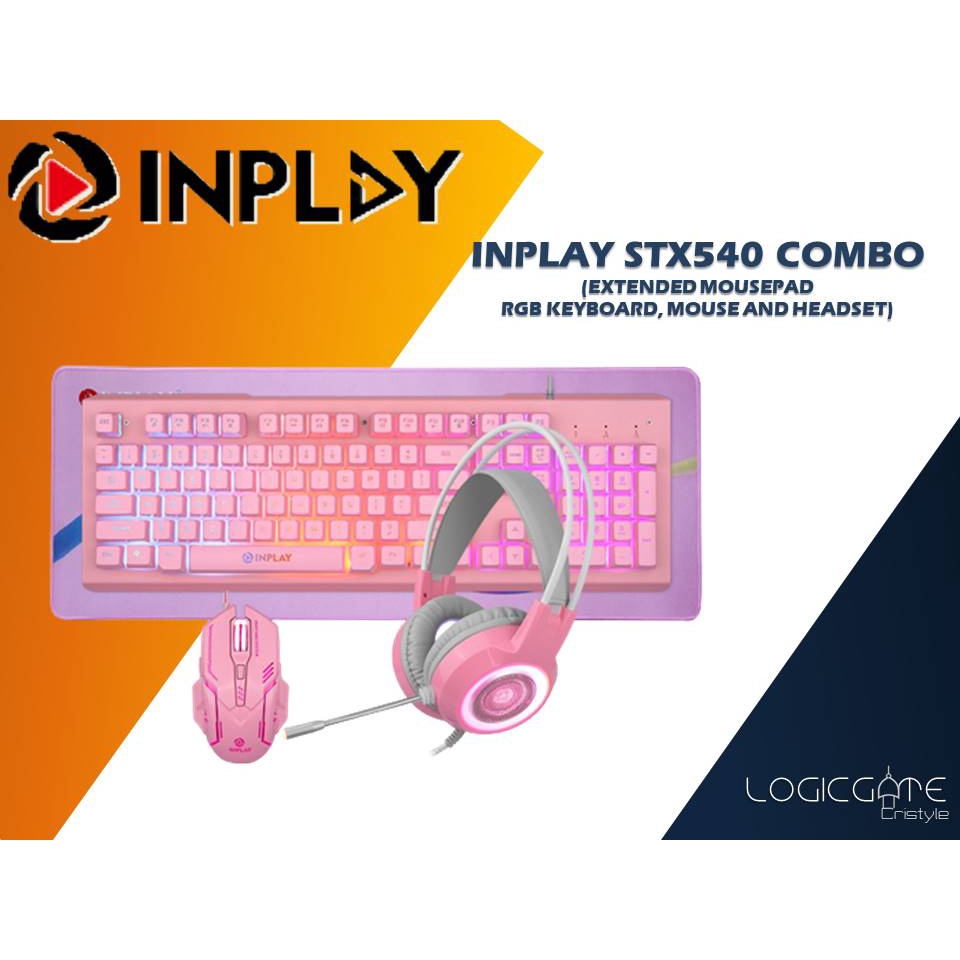 INPLAY STX 540 Gaming Keyboard And Mouse with Headset Extended Mouse ...