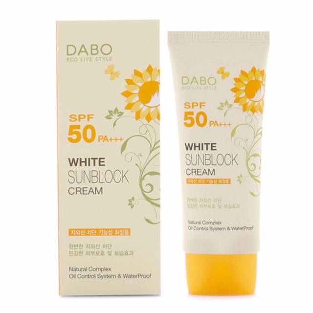 Dabo White Sunblock Cream SPF50 PA + + + Korea 70ml | Shopee Philippines