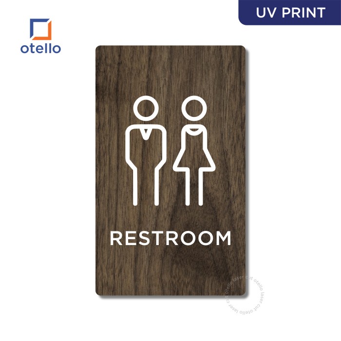 KAYU Restroom Sign Board Wooden Print Signage Board Rustic Room Name ...