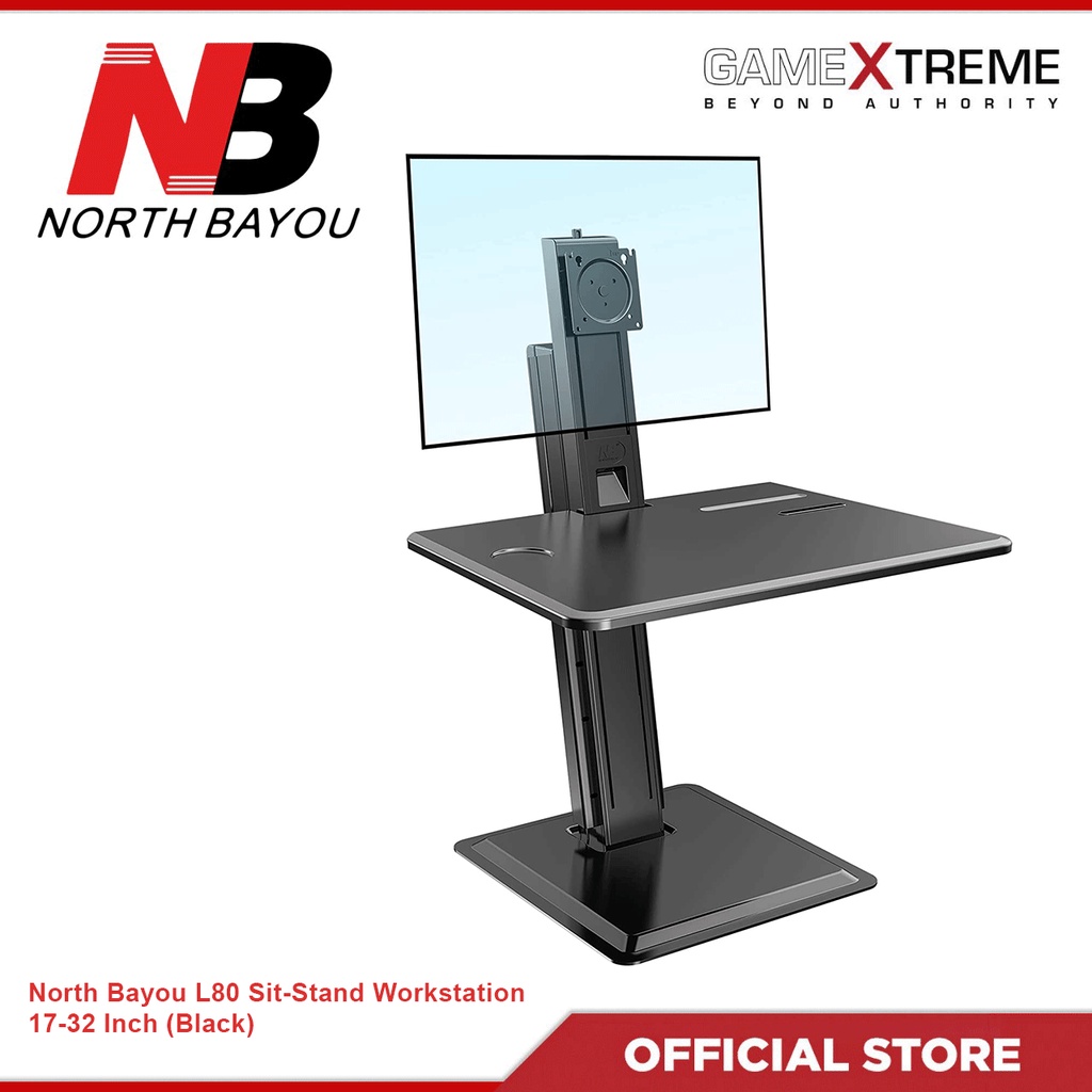 North Bayou S80 Sit-Stand Workstation 17-32 Inch (Black) | Shopee ...
