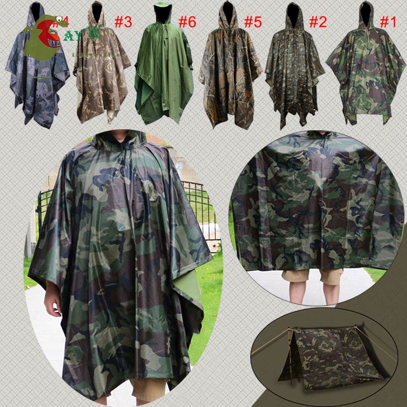 Military print Green Kapote Waterproof Poncho Raincoat Kapote ...