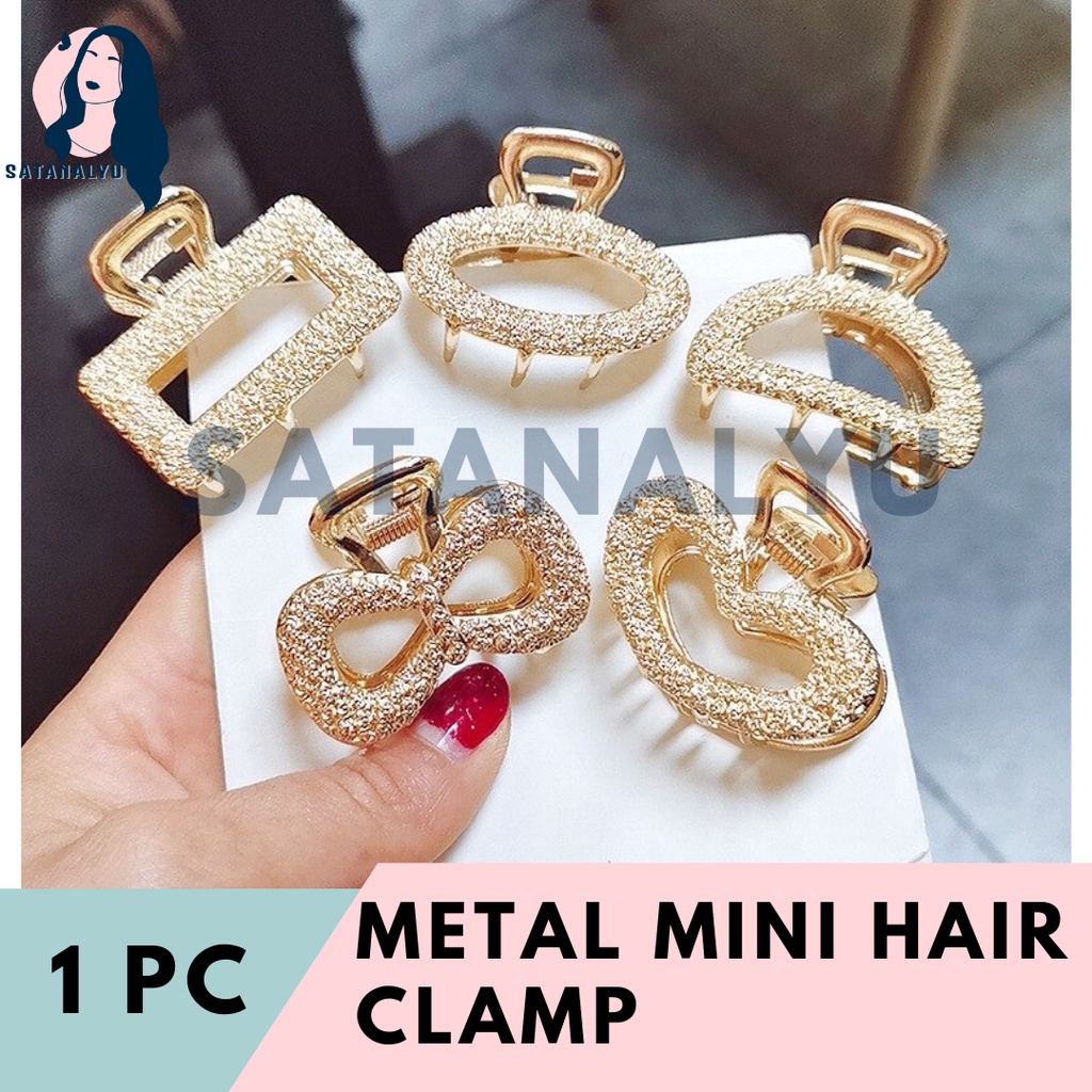 Korean Fashion Mini Hair Clamp Love Oval Square Metal Hair Clip Claw ...